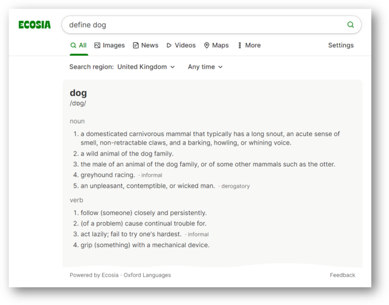 Dictionary data for search engines | Oxford Languages